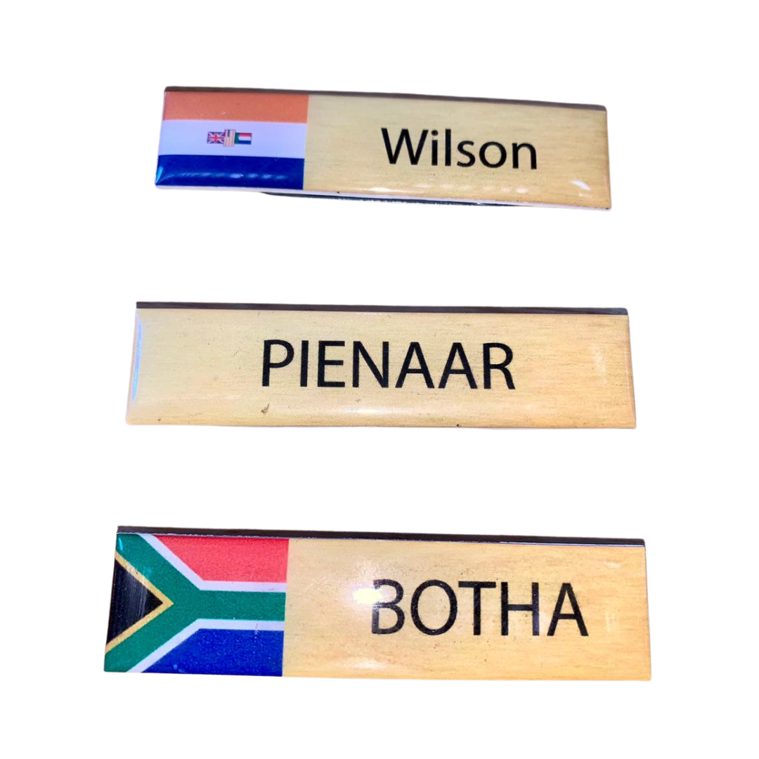 Assorted name tags - flag of choice - ParaMilVets